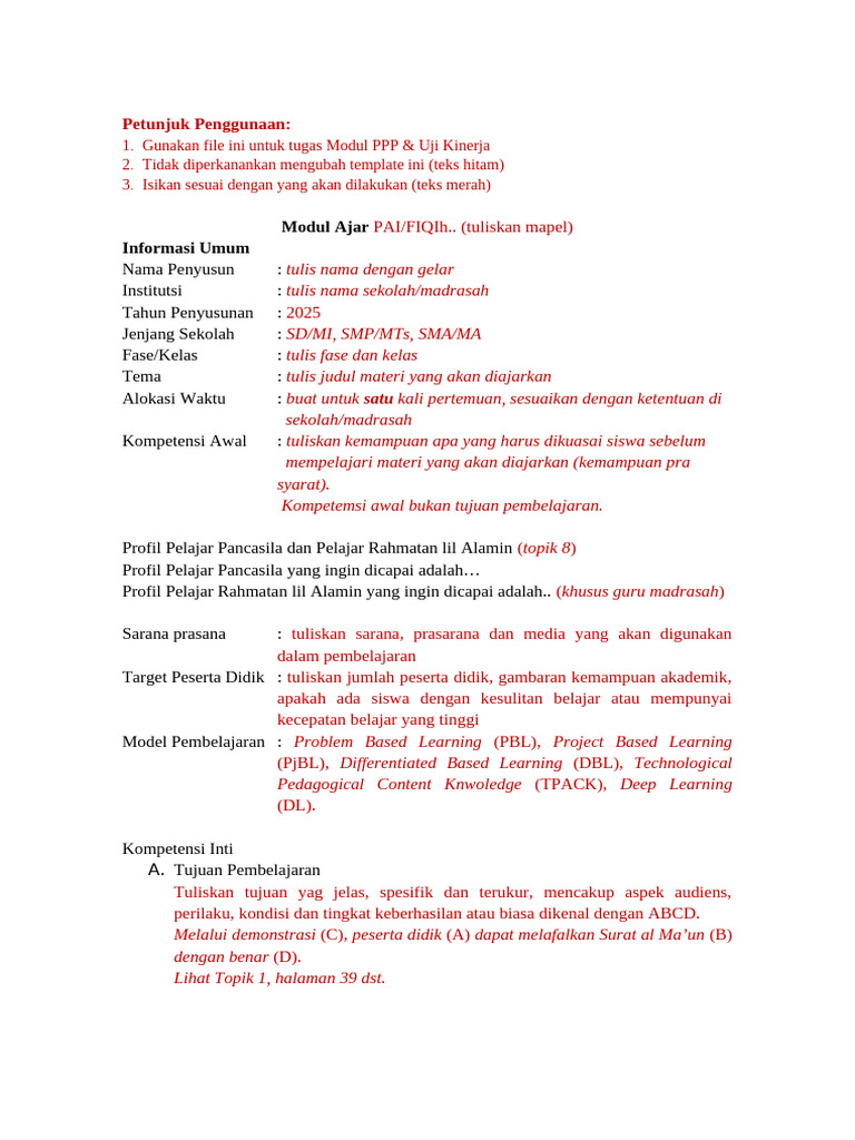 Modul Ajar PPP Dan Ukin - Non Gkra | PDF