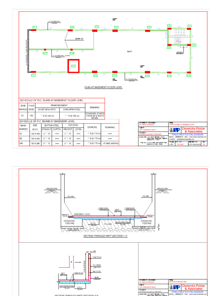 Basement Level R.C.C. Drawing | PDF