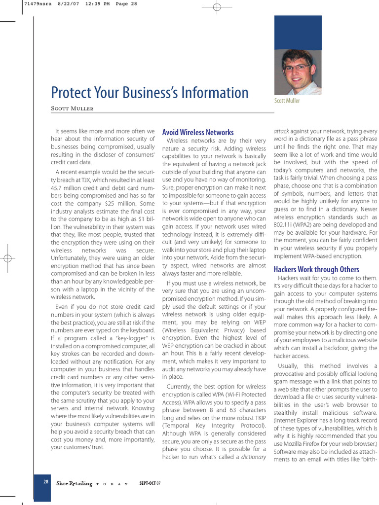 Protect Your Business's Information | PDF | Security | Computer Security