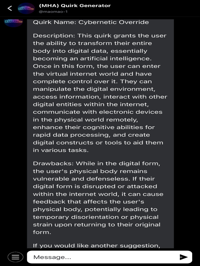 (MHA) Quirk Generator Jaaa | PDF