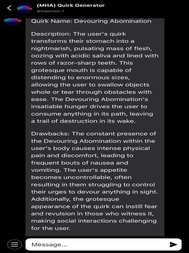 (MHA) Quirk Generator Gro | PDF