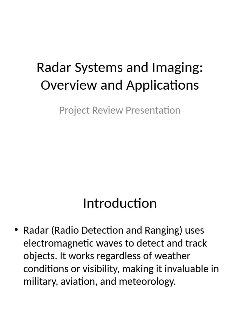 Extended Radar Project | PDF | Radar | Electromagnetic Spectrum