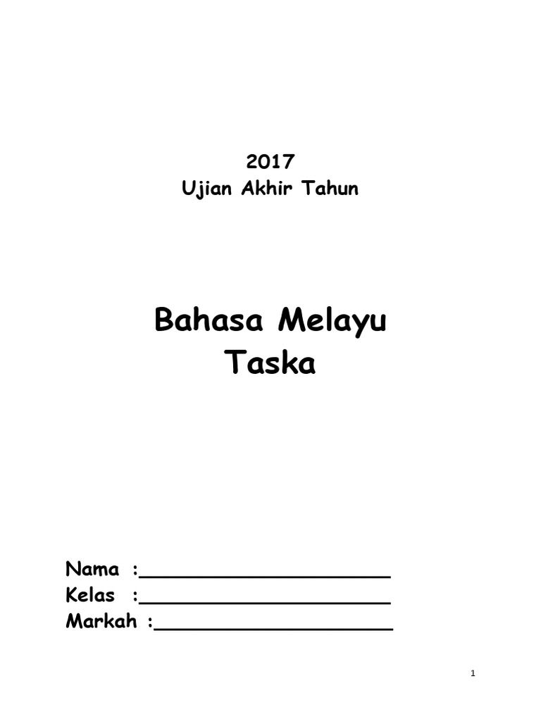 Abc Untuk Adik Taska (Final Assessment) K | PDF