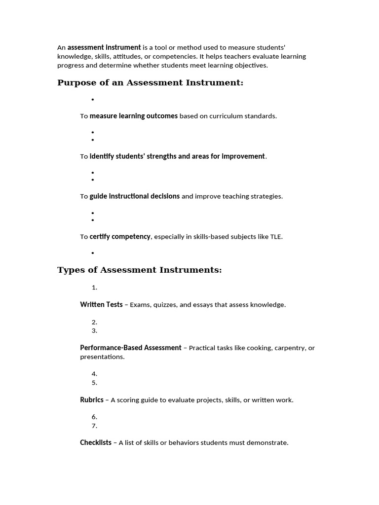 Understanding Assessment Instruments | PDF
