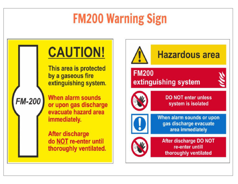 FM200 Warning Sign | PDF