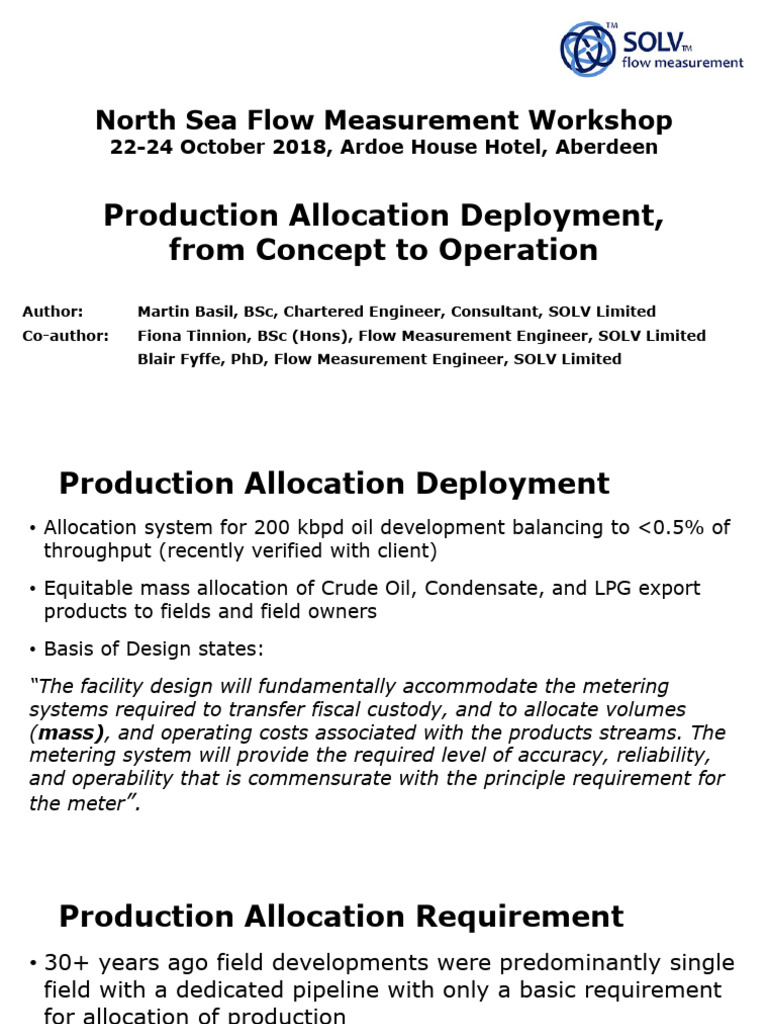 Production Allocation Deployment From Concept To Operation 2019 | PDF ...