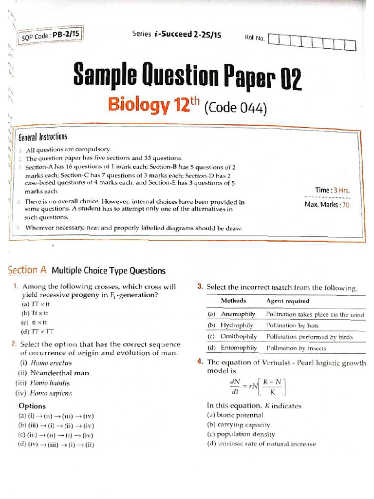 Sample Paper 2 | PDF