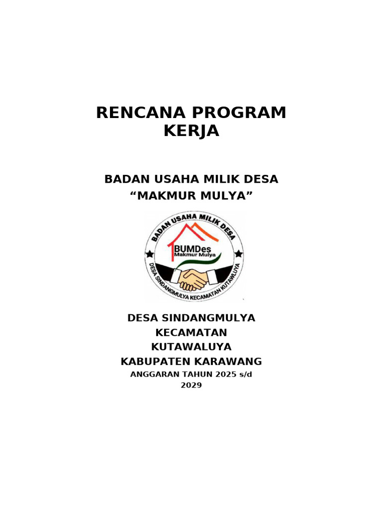 Form Program Kerja | PDF