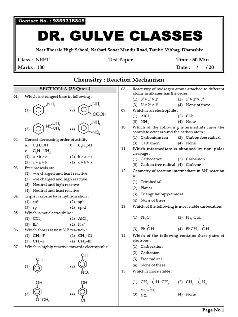 Carbanion Stability and Reaction Mechanisms | PDF | Radical (Chemistry ...