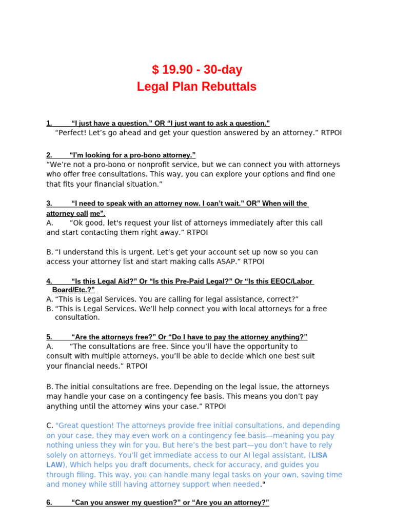 Legal Plan Rebuttals New 3 16 2025 | PDF | Credit Card | Debit Card