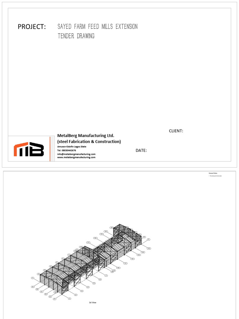 Sayed Farm Feed Mills Extension Tender Drawwing | PDF