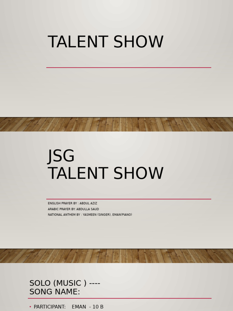 Talent Show | PDF