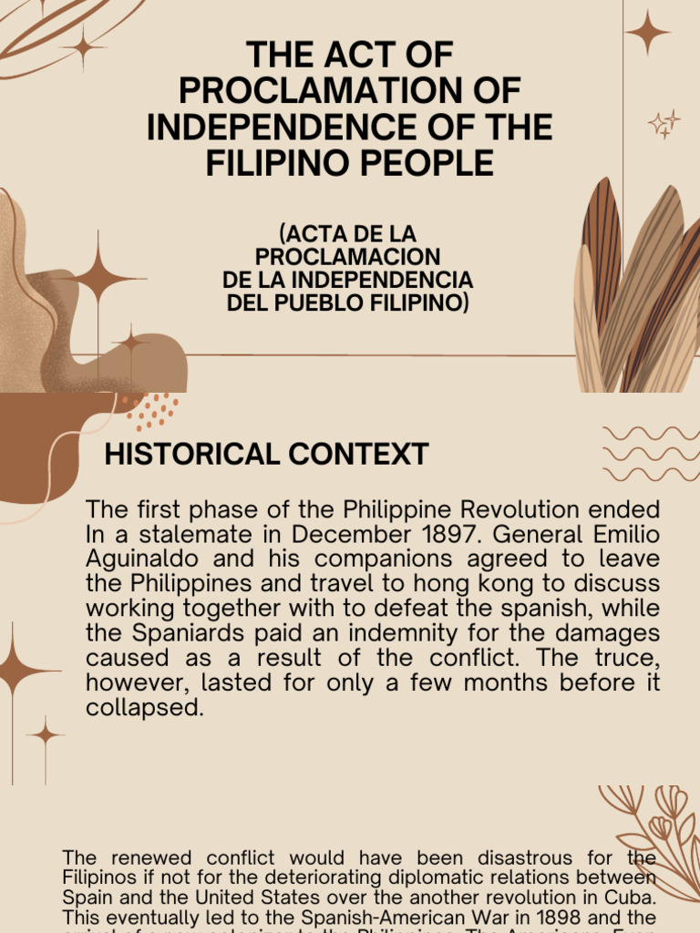 Gec-2 The Act of Philippine Independence | PDF | Philippines–Spain Relations | Spanish East Indies