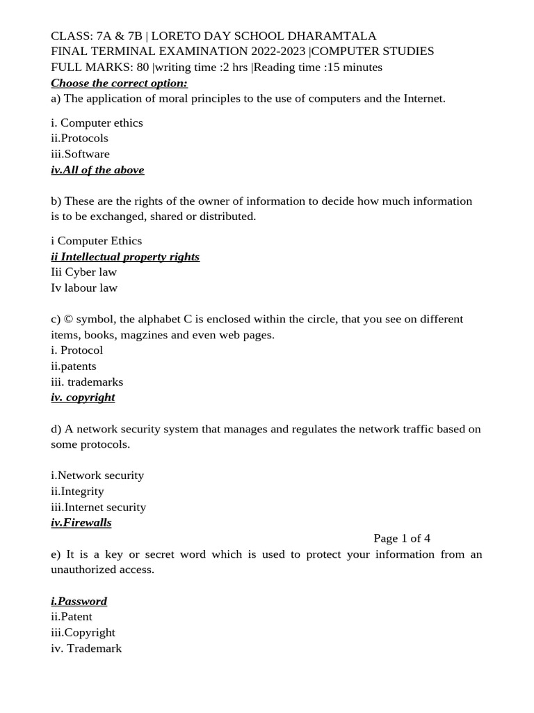 Important Questions and Answers | PDF | Computer Virus | Antivirus Software