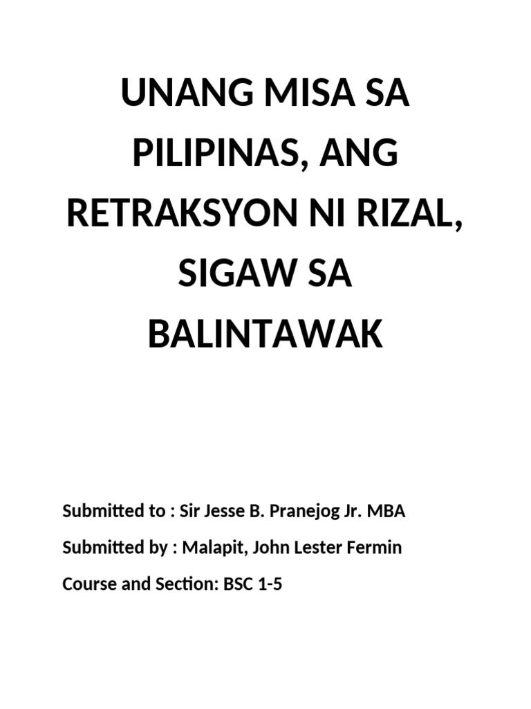 Unang Misa Sa P-Wps Office | PDF