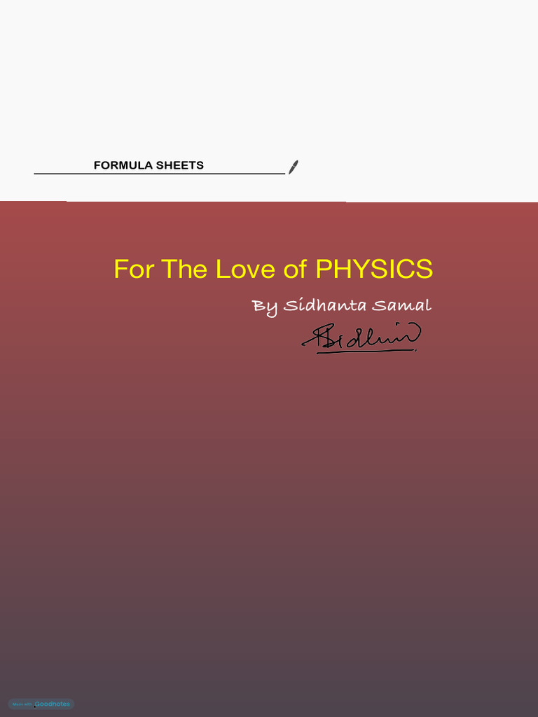 Formula Sheet (Electric Charge & Fields) | PDF