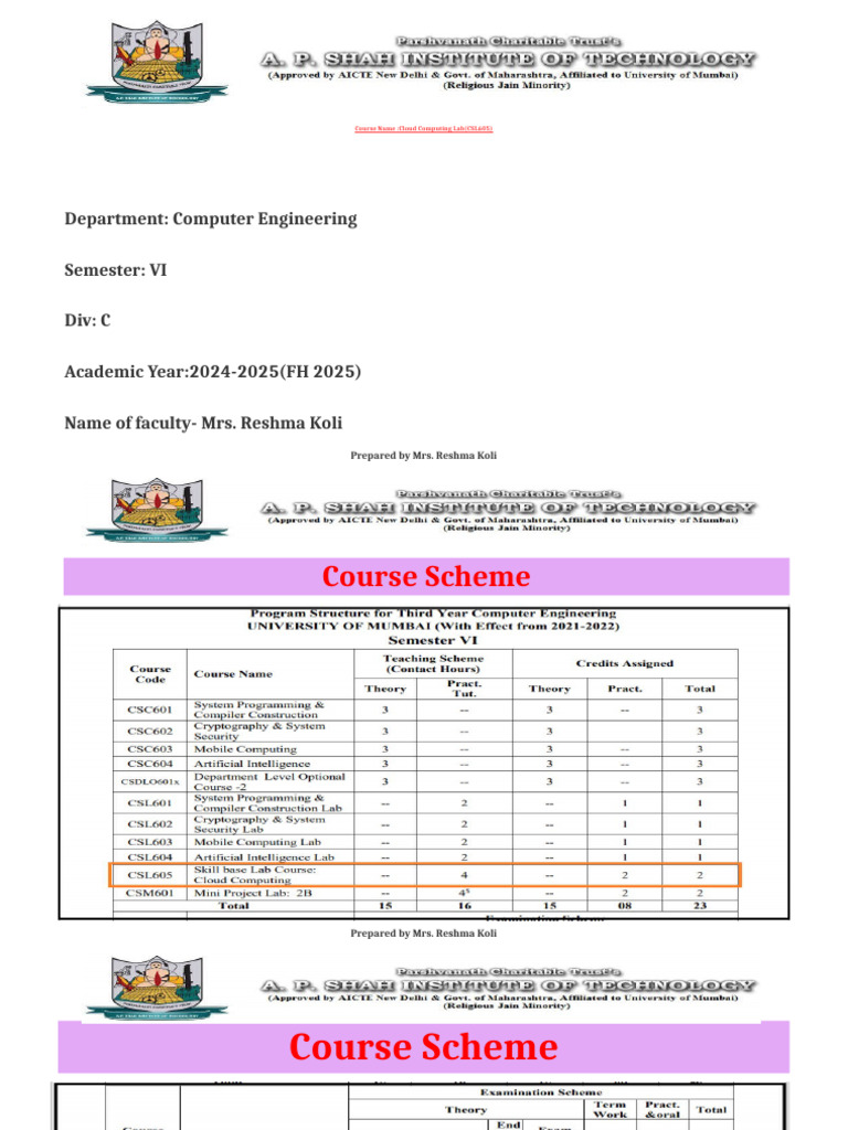 Cloud Computing-Overall PPT-Prepared By-Prof Reshma Koli | PDF | Cloud Computing | Virtual Machine