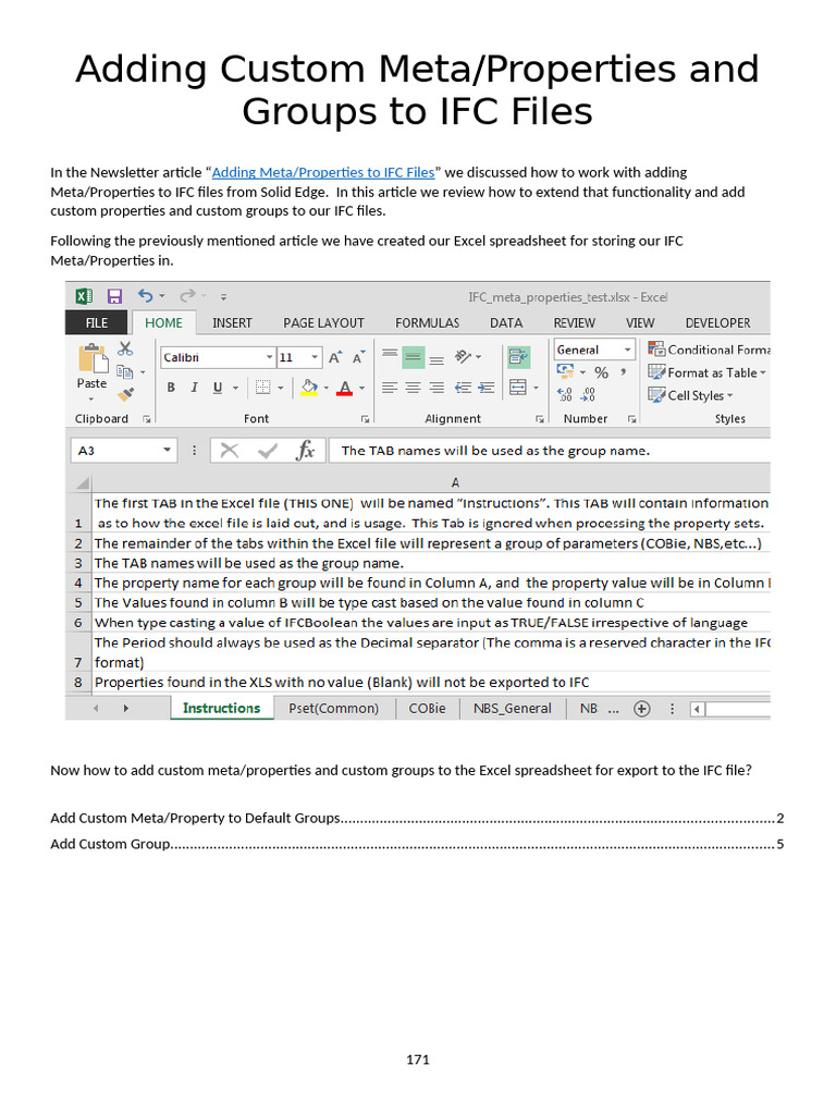 SE Adding Custom IFC Meta Properties and Groups | PDF | Microsoft Excel ...