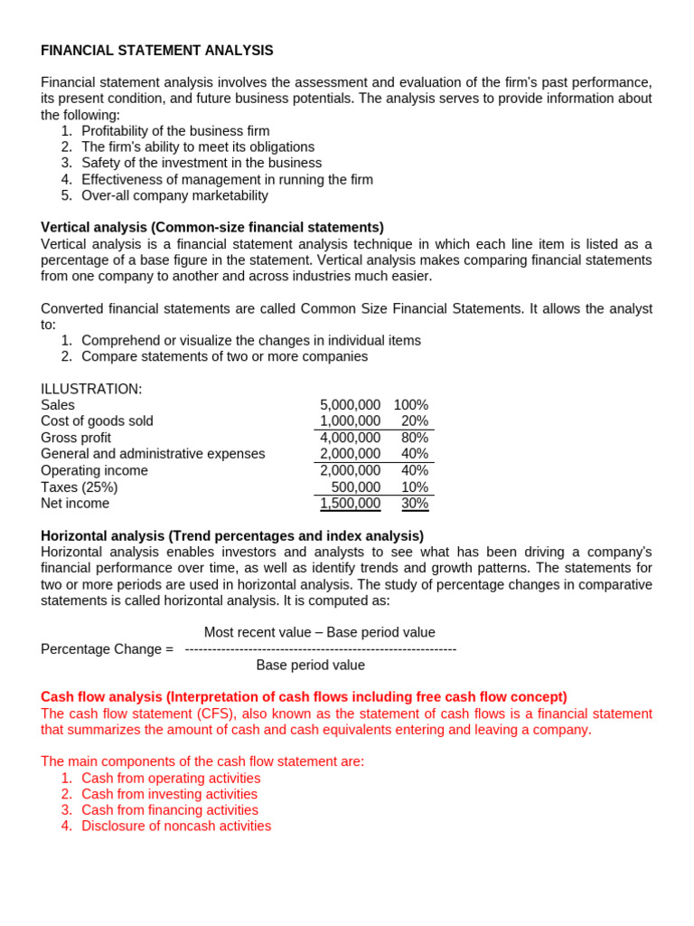Financial Statement Analysis | PDF | Free Cash Flow | Expense