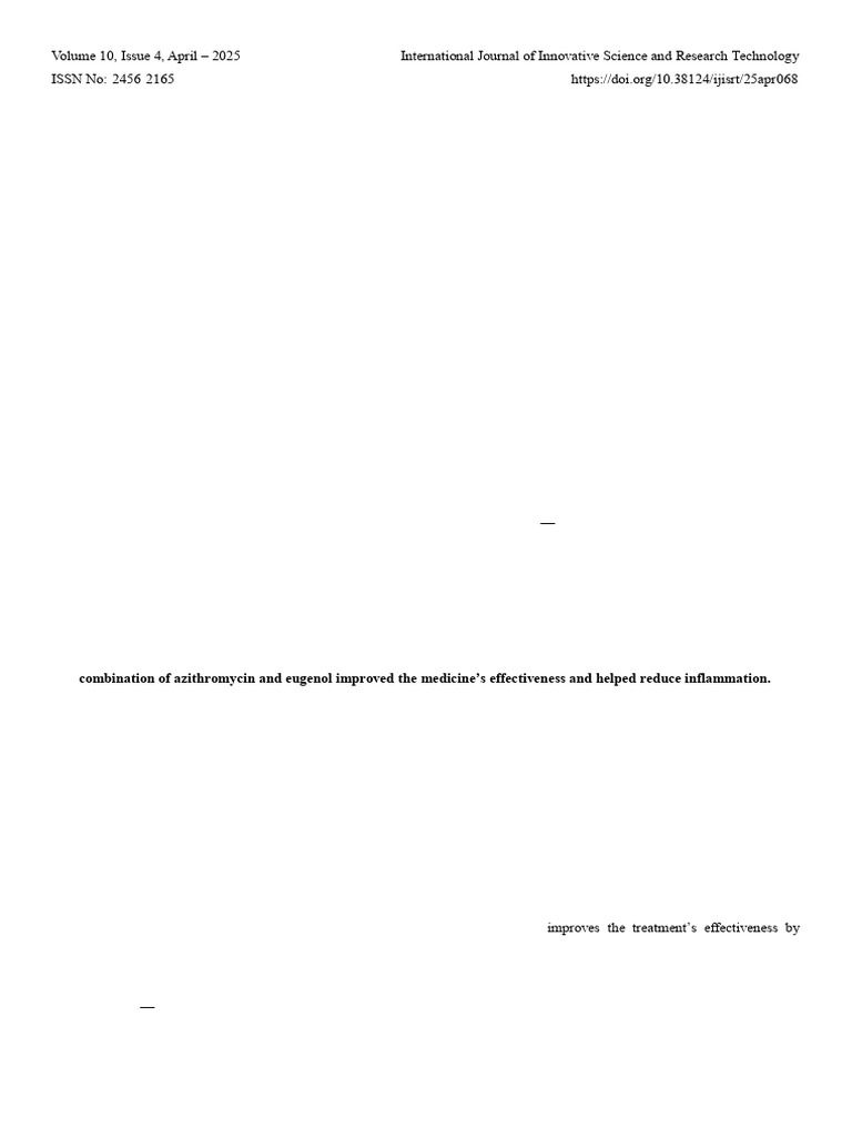 Nano-Emulgel Formulation of Azithromycin With Eugenol: A Novel Approach ...