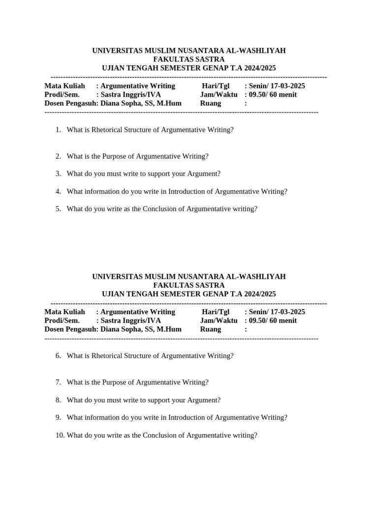 Uts Argumentative Writing (1) | PDF