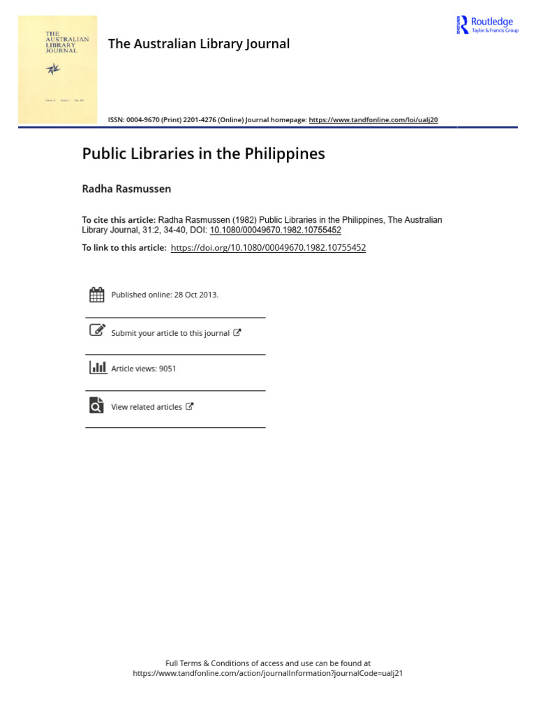 Public Libraries in The Philippines | PDF | Libraries | Cultural ...