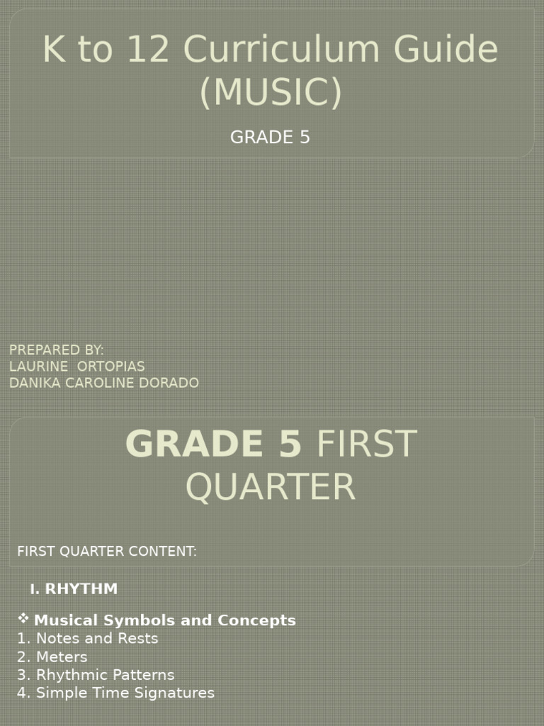 K to 12 Curriculum Guide MUSIC | PDF