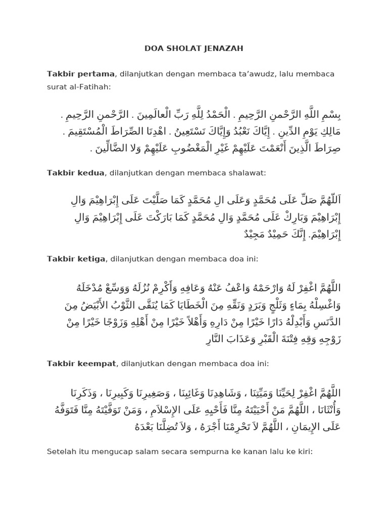 Doa Sholat Jenazah | PDF