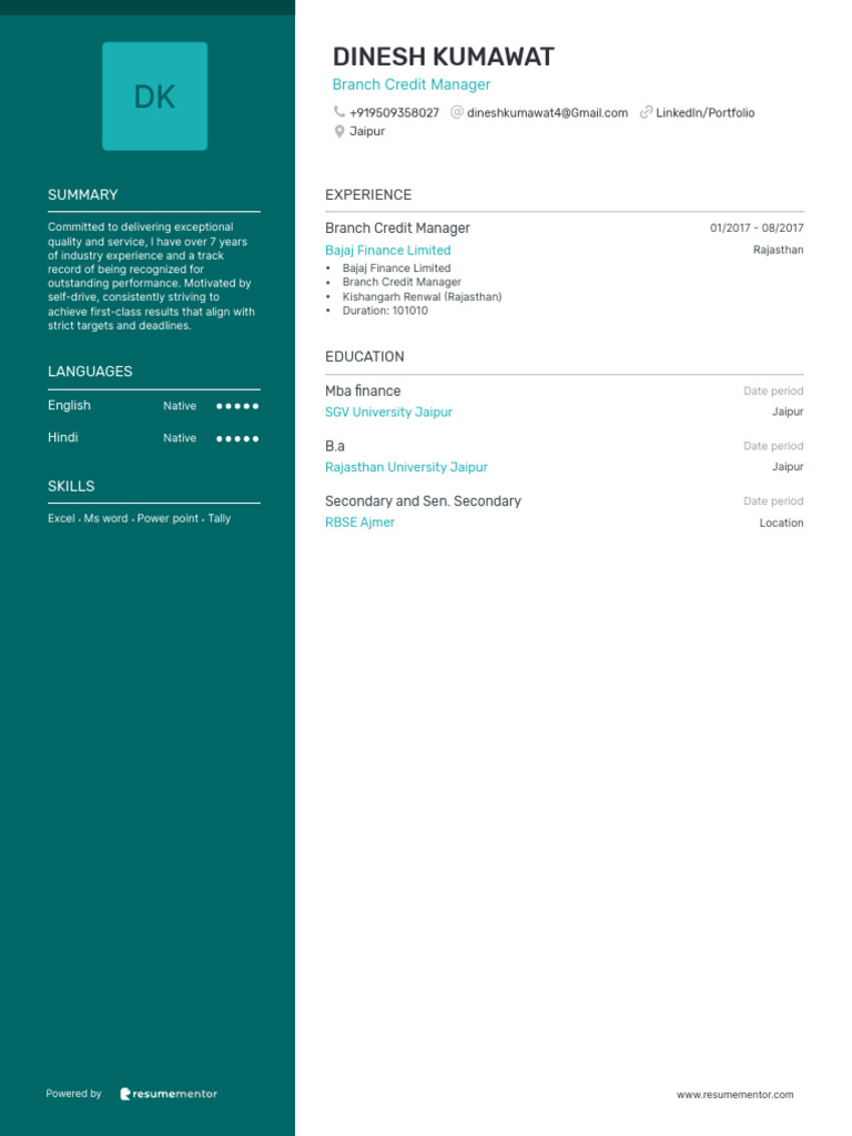 Dinesh Kumawat Resume | PDF