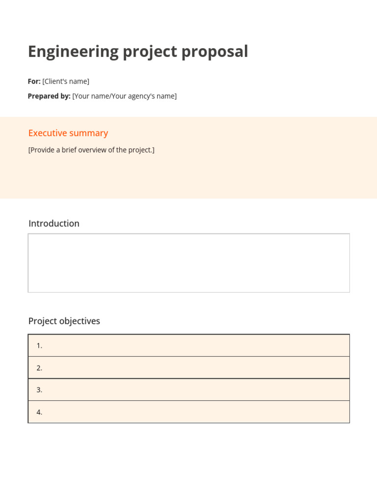 Engineering Project Proposal Template | PDF