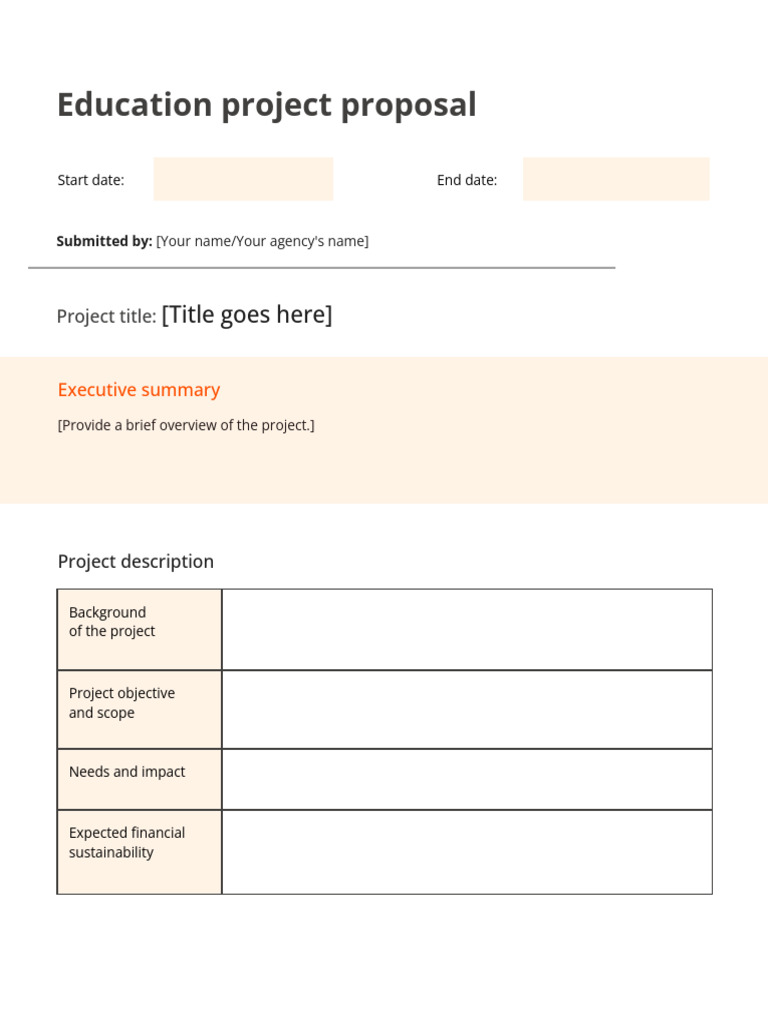 Education Project Proposal Template | PDF