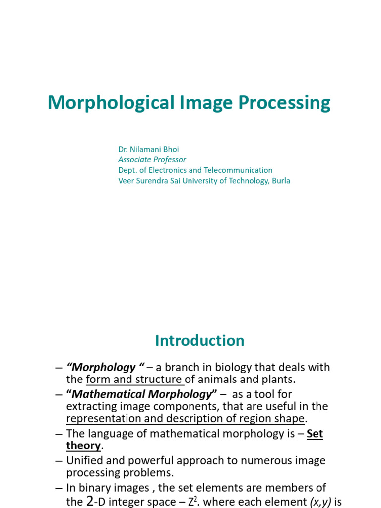 Morphological Image Processing | PDF | Boolean Algebra | Teaching Mathematics