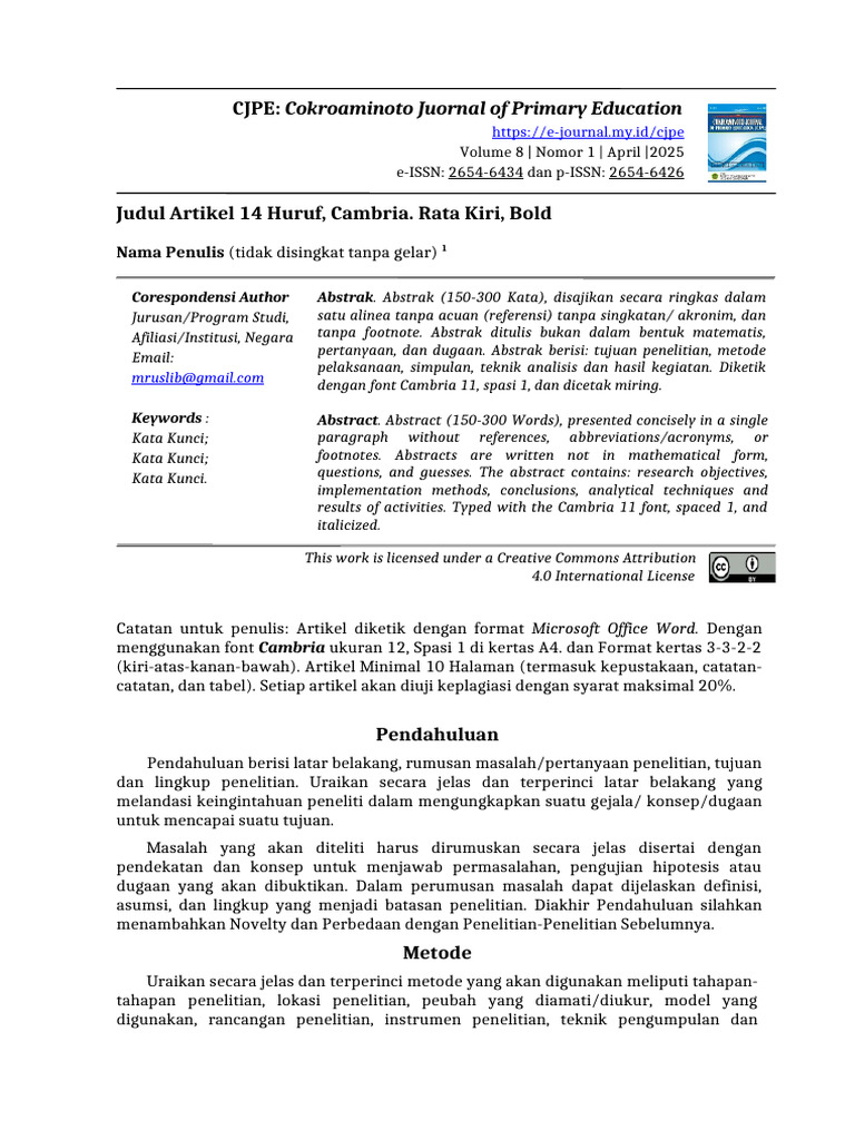 Template CJPE 8 | PDF