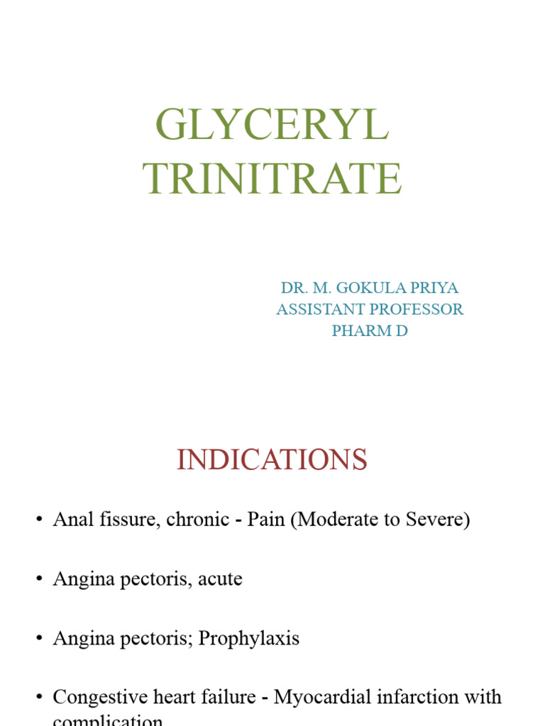 Glyceryl Trinitrate | PDF