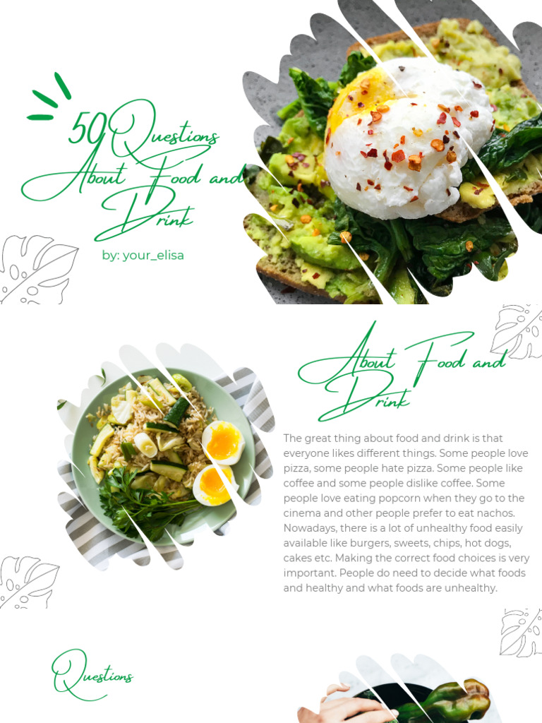 50 Questions About Food and Drink A2-B2 PR | PDF | Lunch | Meal