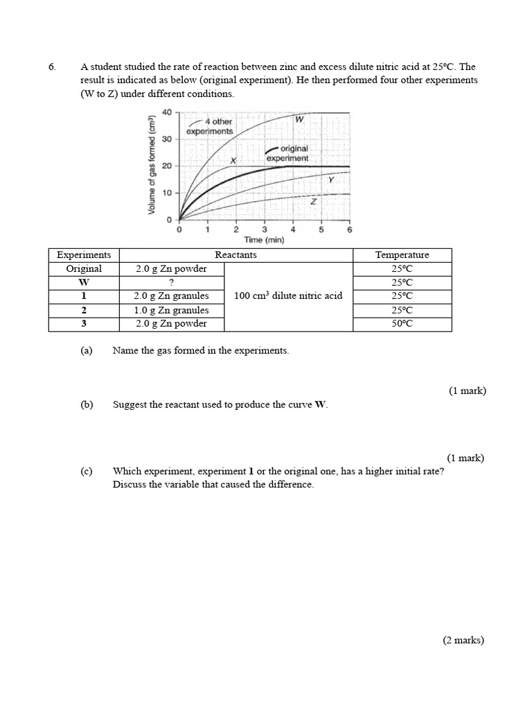 Rate of Reaction DSE Chem | PDF | Reaction Rate | Acid