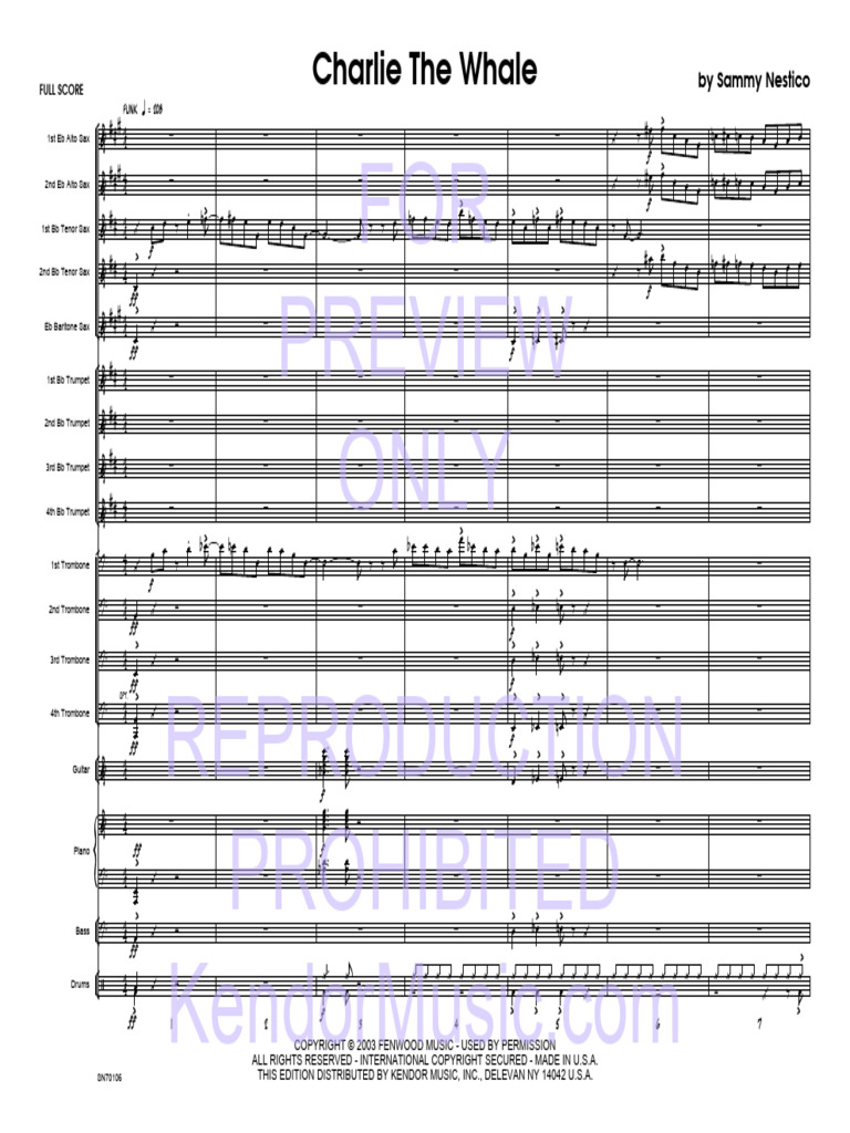 Charlie the Whale Nestico Score | PDF