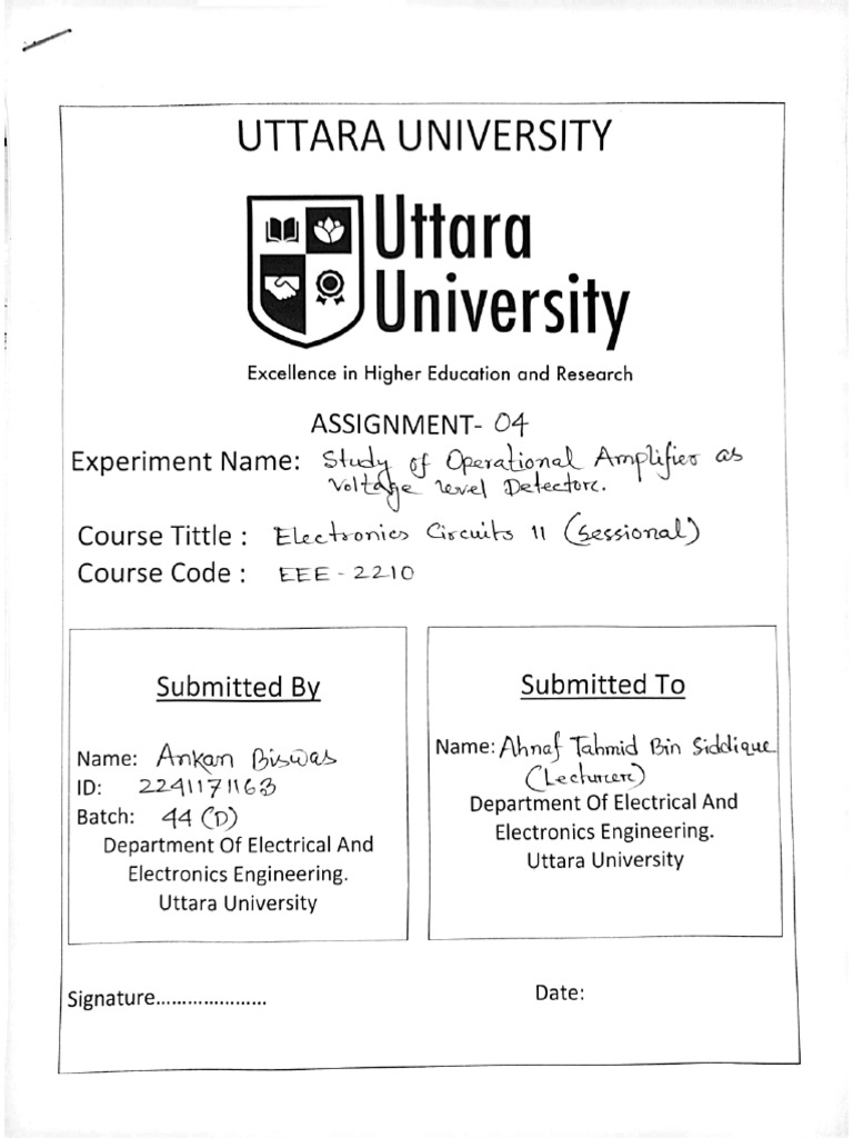 Electronics CKT - 2 (Lab-4) | PDF