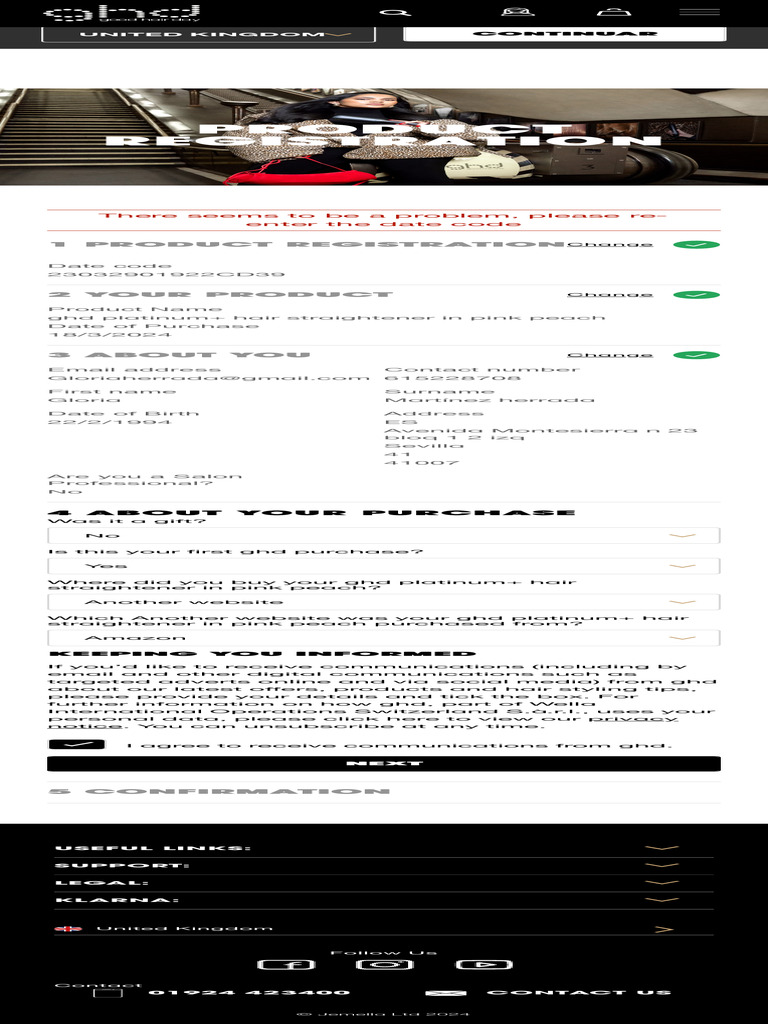 Product Registration GHD® Official Website | PDF