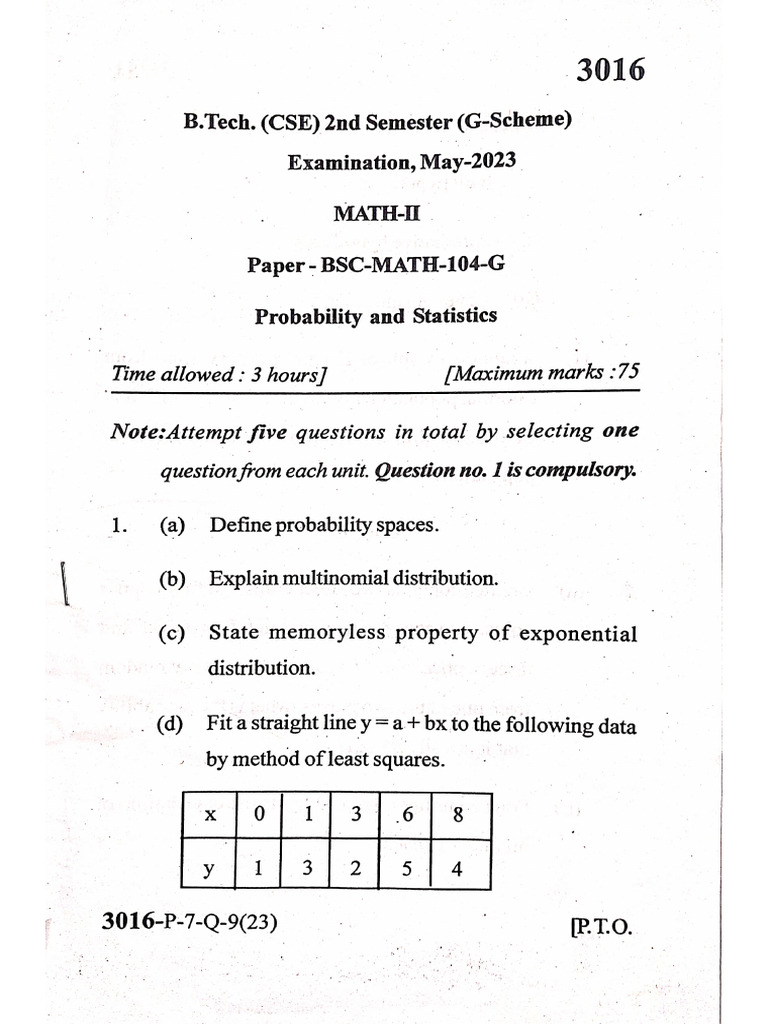 Maths Question Paper 2 | PDF