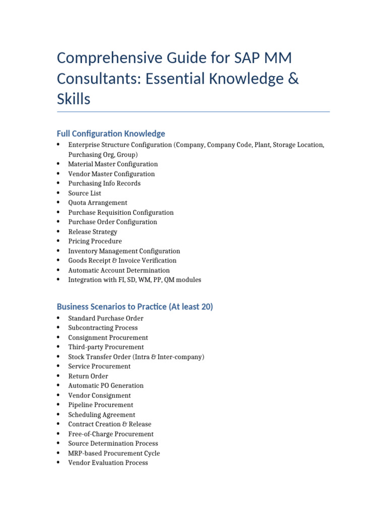 SAP MM Consultant Guide Updated | PDF | Procurement | Supply Chain
