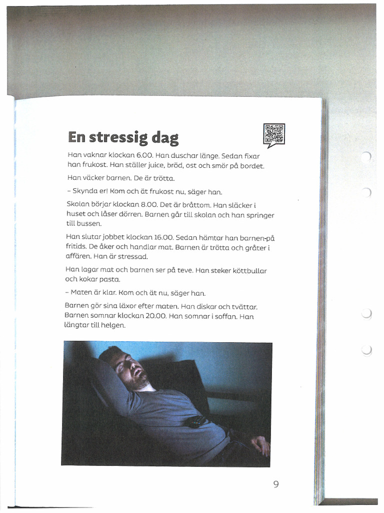 En Stressig Dag - Text + Frågor | PDF