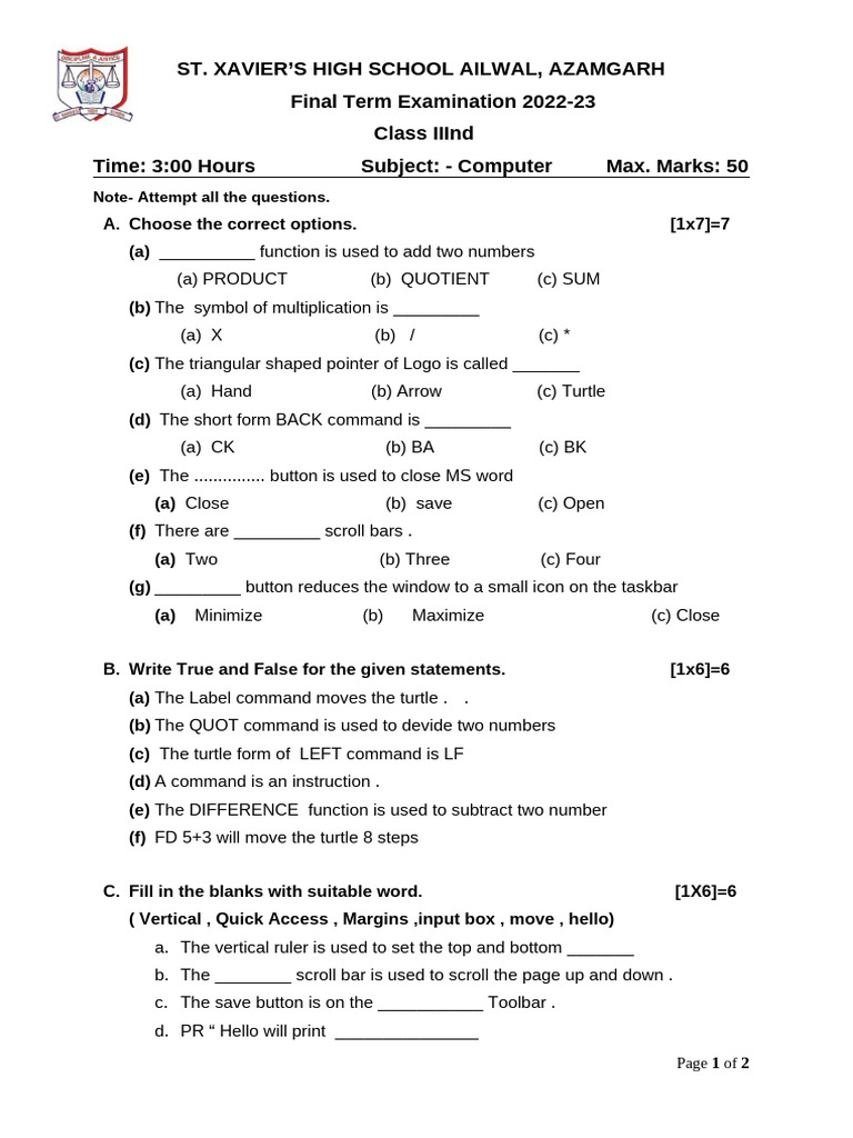 Class-IIIrd Final Comp Class III | PDF | Computing | Software