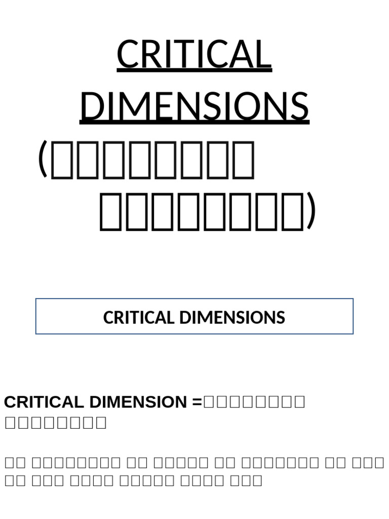 Critical Dimension | PDF