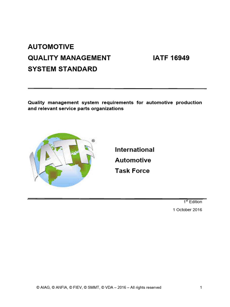 IATF 16949-2016 Standard | PDF | Quality Management System | Quality ...