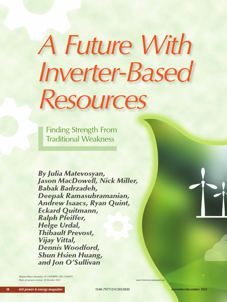 A Future With Inverter-Based Resources Finding Strength From ...