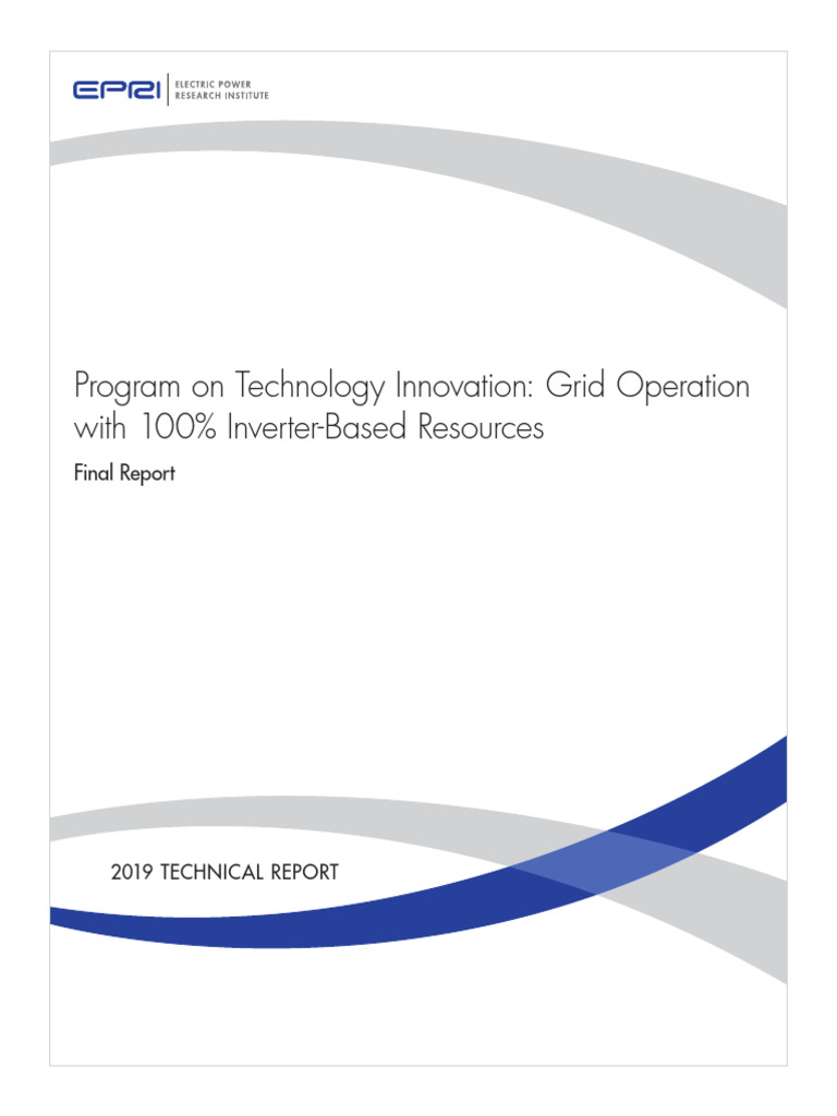 Program On Technology Innovation - Grid Operation With 100 - Inverter ...