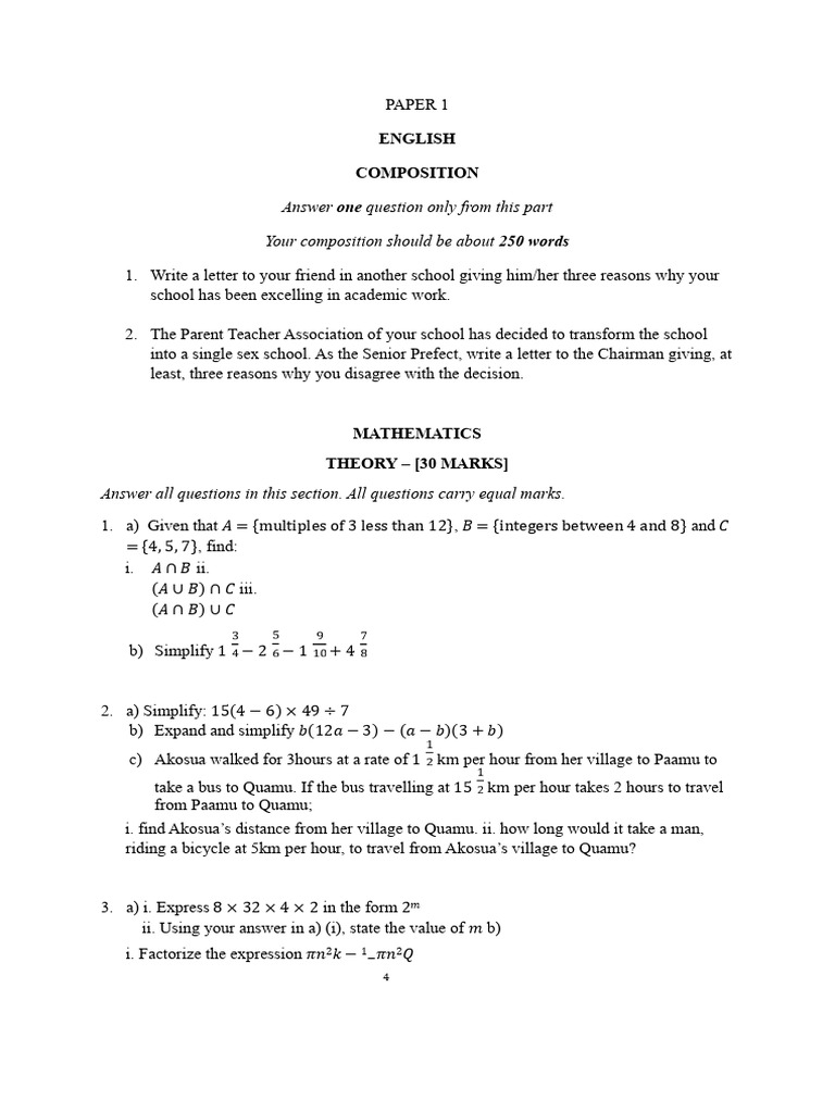 Entrance Exam Sample Paper | PDF | Water