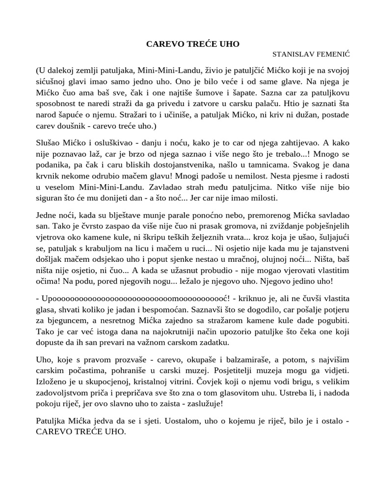 Carevo Treće Uho | PDF
