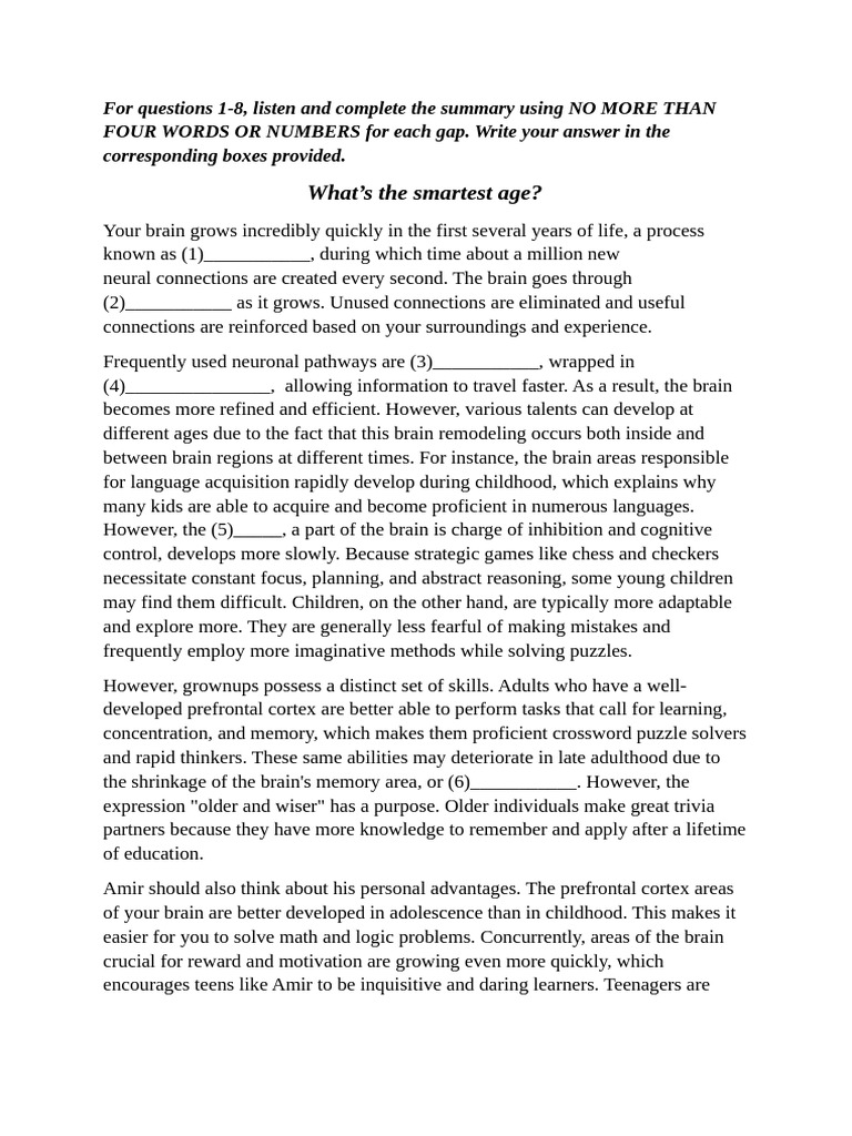 What's The Smartest Age | PDF | Adolescence | Brain